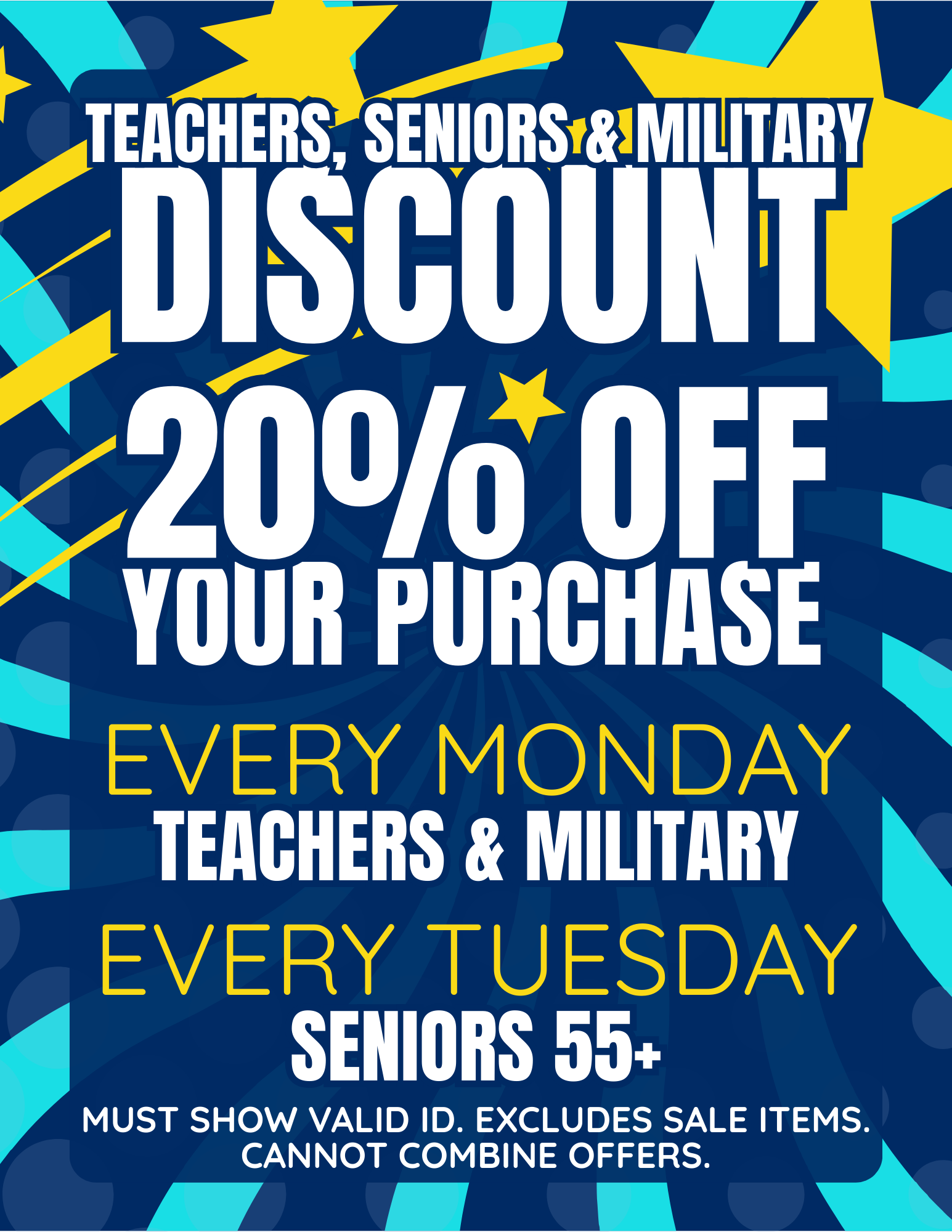New Discount for Teachers, Seniors & Military | GTM Stores